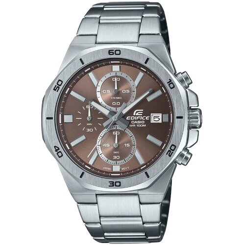 Наручные часы CASIO Edifice 81365, серебряный, коричневый