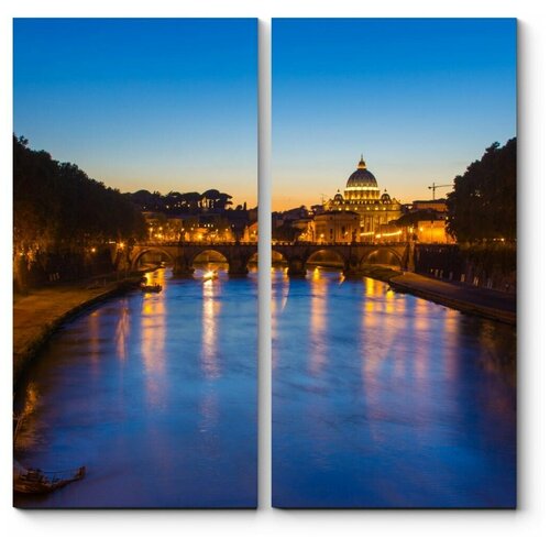 Модульная картина Рим ночью незабываем 110x110