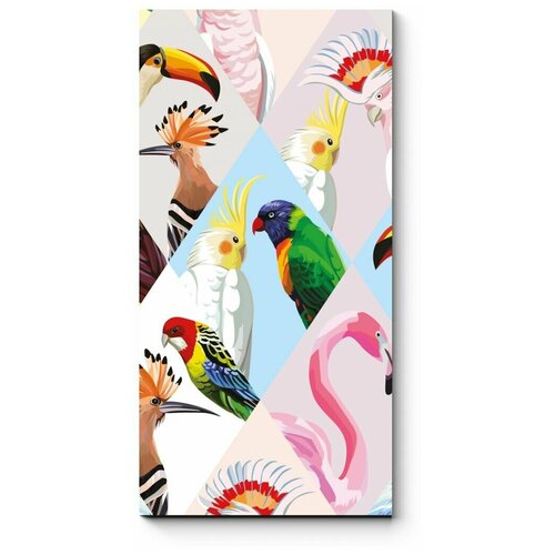 Модульная картина Тропические птицы30x60