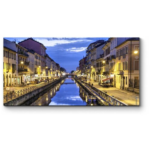 Модульная картина Зеркальная гладь Большого Миланского канала 130x65