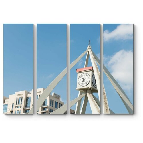 Модульная картина Часы белоснежного Дубая110x83