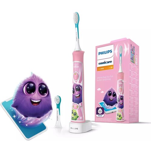 Ультразвуковая зубная щетка Philips Sonicare for Kids HX6352/42, розовый