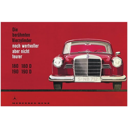 Постер / Плакат / Картина Винтажный Mercedes-Benz 60х90 см в раме