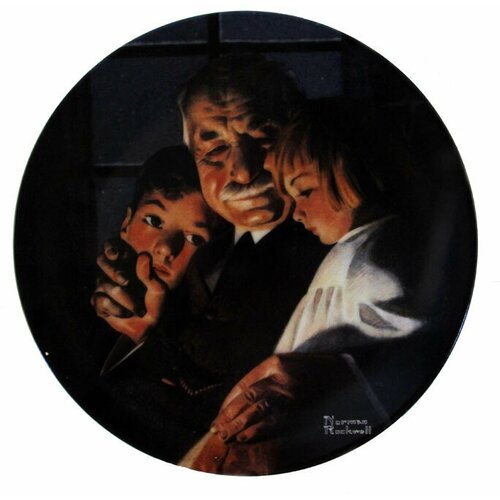 Коллекционная тарелка Norman Rockwell "Сказка на ночь". Фарфор, деколь. Knowles, США, 1992 год