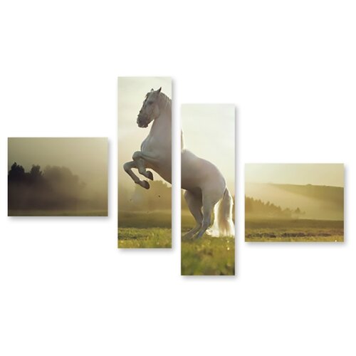 Модульная картина на холсте "Сказочный конь" 120x76 см