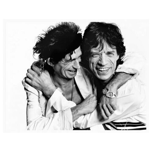 Плакат, постер на бумаге Mick Jagger and Keith Richards/Мик Джаггер и Кит Ричардс. Размер 60 х 84 см