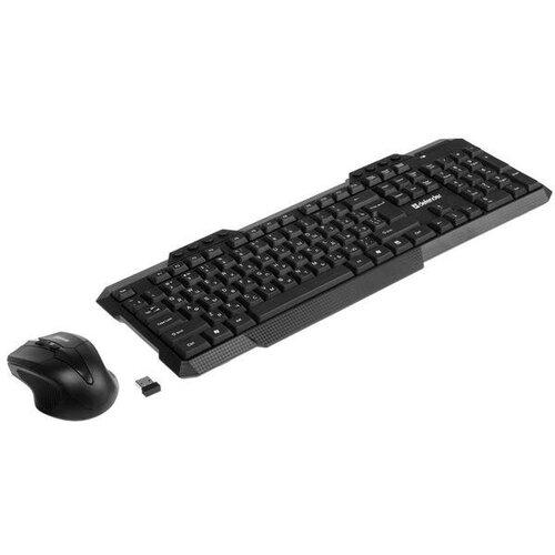 Комплект клавиатура и мышь Defender Jakarta C-805 RU, беспровод, мембран,1600 dpi, USB, чёрный