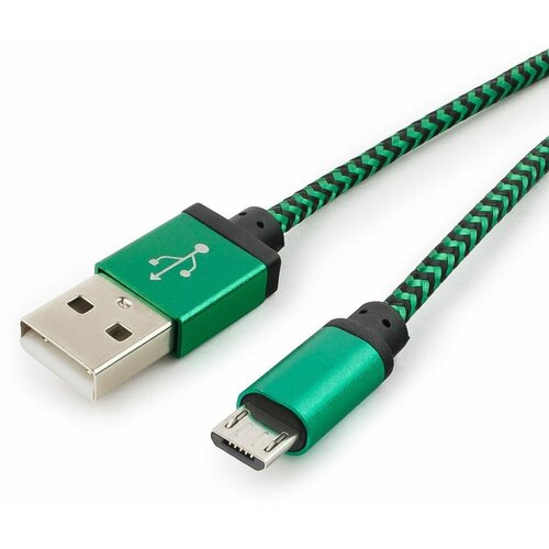 Кабель Cablexpert USB - microUSB (CC-mUSB2), 1 м, черный/зеленый