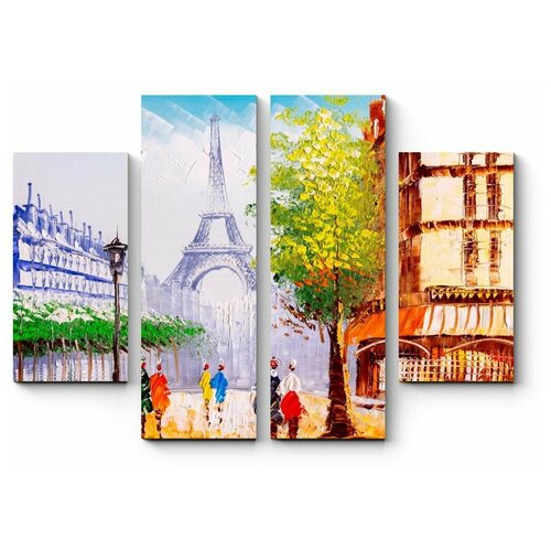 Модульная картина Прекрасный Париж маслом 170x128