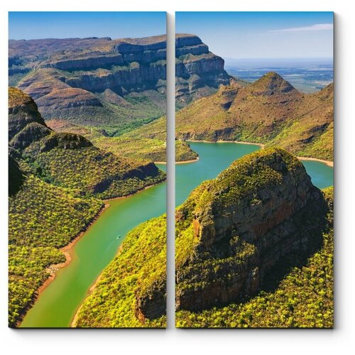 Модульная картина Зеленый каньон 70x70