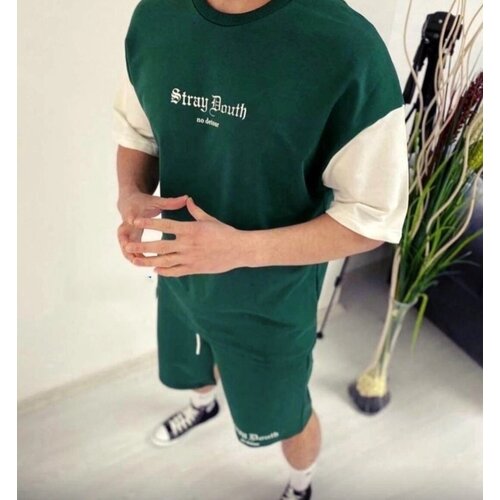 Костюм спортивный Jools Fashion, размер XXXL, бирюзовый, белый