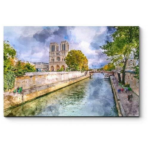 Модульная картина Акварельный Париж 50x33