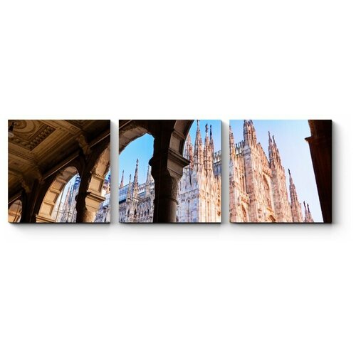 Модульная картина Миланский собор с необычного ракурса160x53
