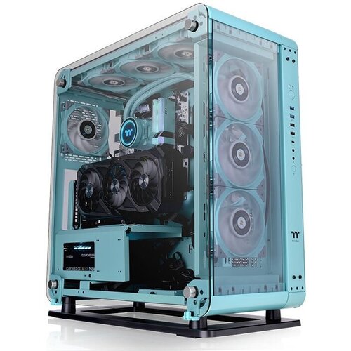 Корпус Thermaltake Core P6 TG Turquoise без БП ATX 10x120mm 6x140mm 2xUSB2.0 2xUSB3.0 audio bott PSU