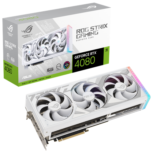 Видеокарта ASUS ROG Strix GeForce RTX 4080 16GB (ROG-STRIX-RTX4080-16G-WHITE), Retail