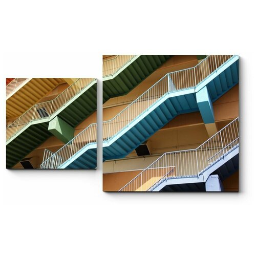 Модульная картина Цветные лестницы60x36