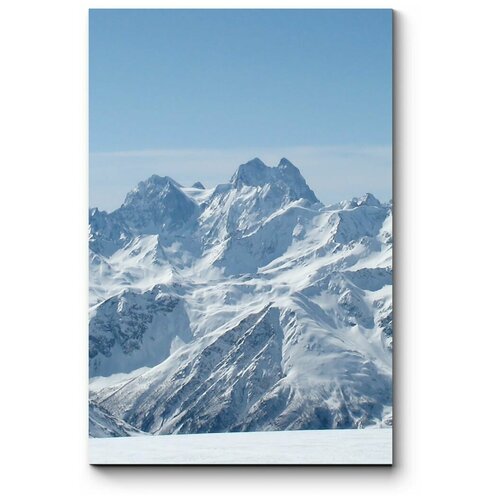 Модульная картина Панорама зимних гор на Кавказе 50x75