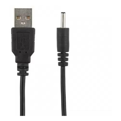 Кабель для подачи питания или зарядки, кабель Rexant USB-A (Male) - DC (Male) 0.7x2.5мм, 1 м, черного цвета