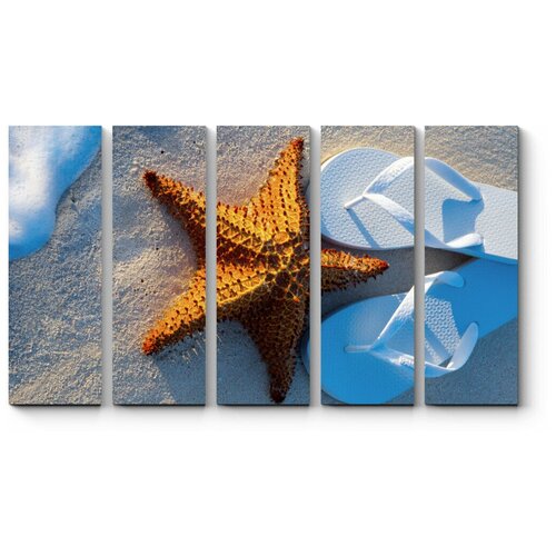 Модульная картина На пляже с белым песком 150x90