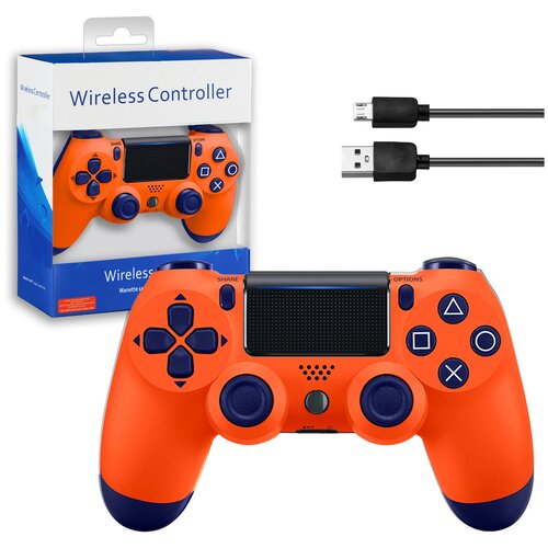 Беспроводной Bluetooth джойстик для PS4 контроллер подходит для Playstation 4 оранжевый