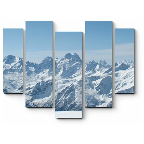 Модульная картина Панорама зимних гор на Кавказе 151x123