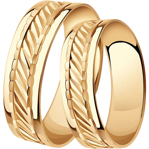 Кольцо обручальное Diamant online, красное золото, 585 проба, размер 17.5