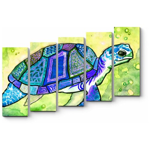 Модульная картина Голубая черепаха 110x77
