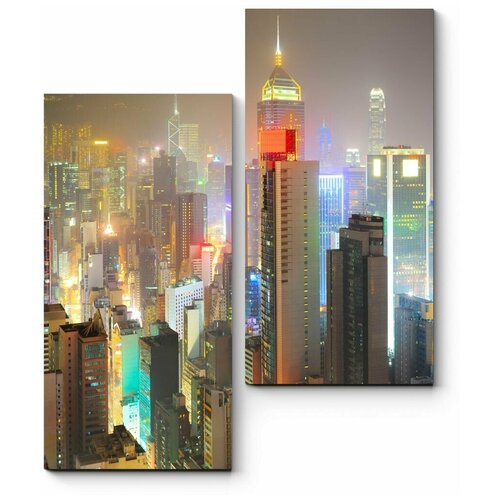 Модульная картина Гонконг в сиянии огней70x88