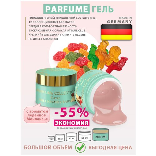 Nail Club professional Парфюмированный оттеночный гель для моделирования ногтей Milky MONTPENSIER, 200 мл.