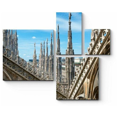 Модульная картина Мраморные скульптуры Миланского собора82x68