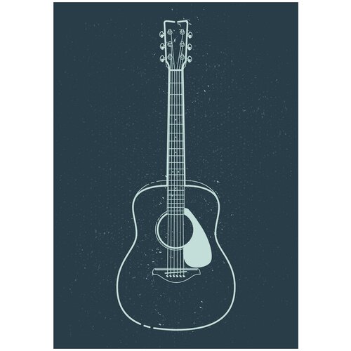 Постер / Плакат / Картина Акустическая гитара 40х50 см в подарочном тубусе