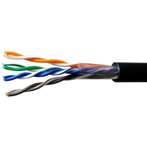 Кабель витая пара Suprlan Standard F/UTP Cat.5e 4x2xAWG24 Cu PE Outdoor (черный) (305м)