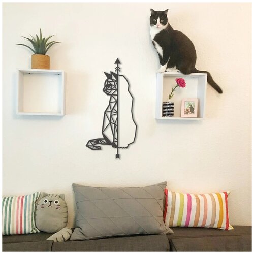 Панно/декор из дерева на стену Кошка