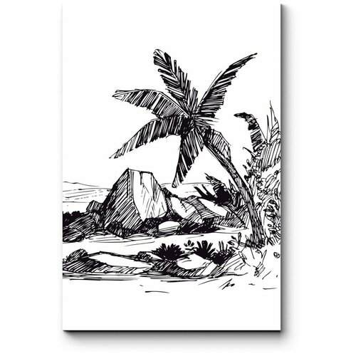 Модульная картина Зарисовка тропического пляжа 30x45