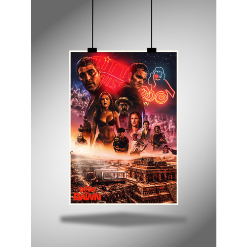 Постер плакат интерьерный на стену фильм От заката до рассвета А3