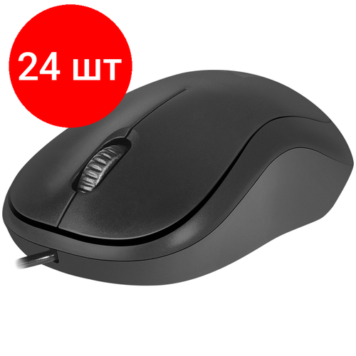 Комплект 24 шт, Мышь Defender Patch MS-759, USB, черный, 2btn+Roll