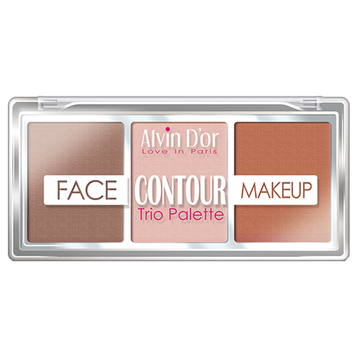 Alvin D'or Палетка для контурирования Face Contour Makeup Trio Palette, 02 medium