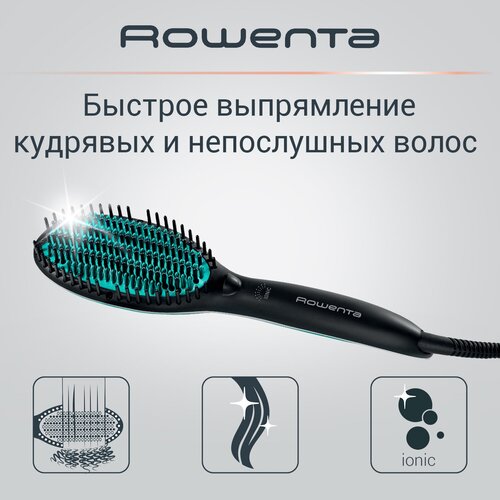 Расческа-выпрямитель Rowenta CF 5820, black/teal