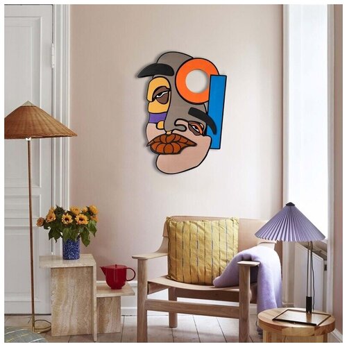 Настенная деревянная маска/панно для дома и офиса / Декоративное настенное искусство Пабло Диего