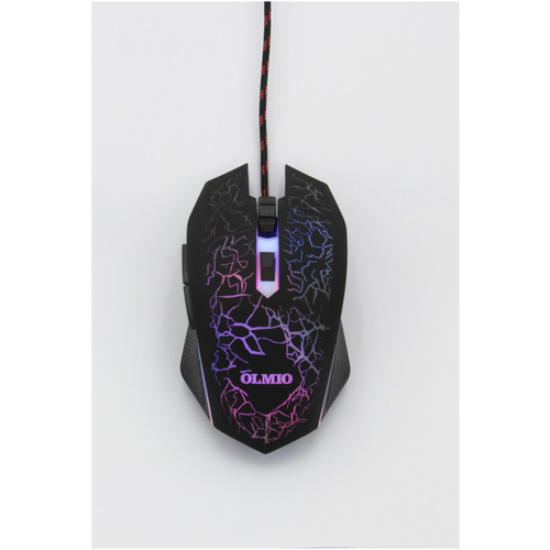 Компьютерная мышь Olmio CM-89 Gaming Series для персонального компьютера / RGB подсветка / 3600DPI / Черная / Оптическая / Проводная