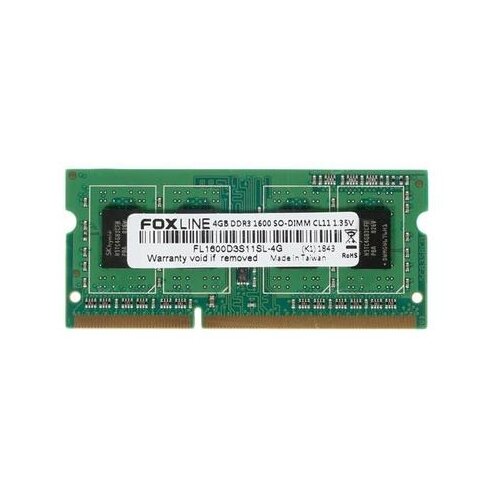 Оперативная память Foxline 4 ГБ DDR3 SODIMM CL11 FL1600D3S11S1-4G