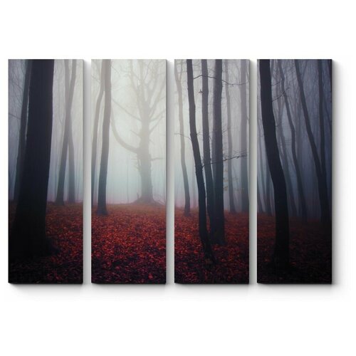 Модульная картина Осенний лес туманным утром 170x128