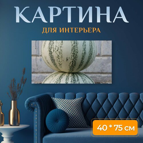 Картина на холсте "Давить, тыква, круглый" на подрамнике 75х40 см. для интерьера