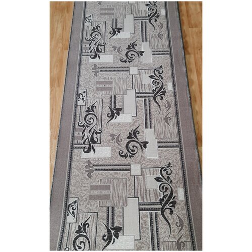 Ковровая дорожка на войлоке, Витебские ковры, с печатным рисунком, 1530, серая, 1.2*3.5 м