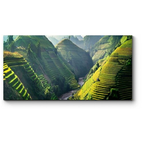 Модульная картина Вьетнамские рисовые поля в горах 110x55