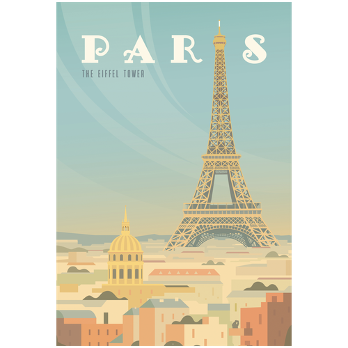 Постер / Плакат / Картина Париж 40х50 см в подарочном тубусе
