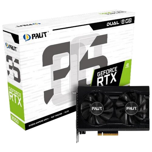 Видеокарта Palit RTX3050 DUAL 8GB (NE63050018P1-1070D GDDR6) 128bit DVI HDMI DP