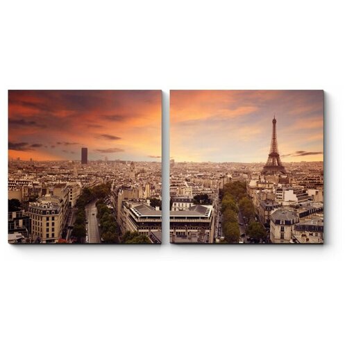Модульная картина Прекрасный Париж с высоты 200x100