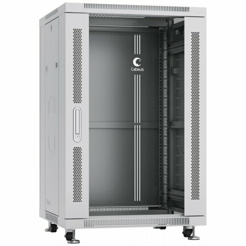 Шкаф серверный Cabeus SH-05C-18U60/100 18U 1000мм дверь стекло, серый