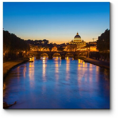 Модульная картина Рим ночью незабываем 100x100